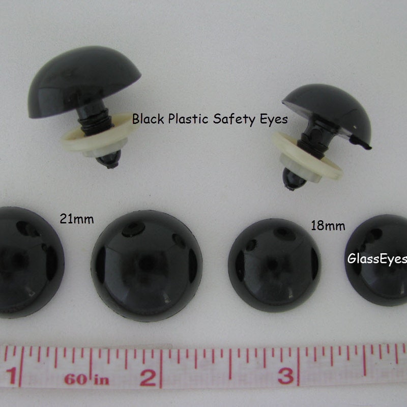 Black Glass Eyes 25mm - Etsy