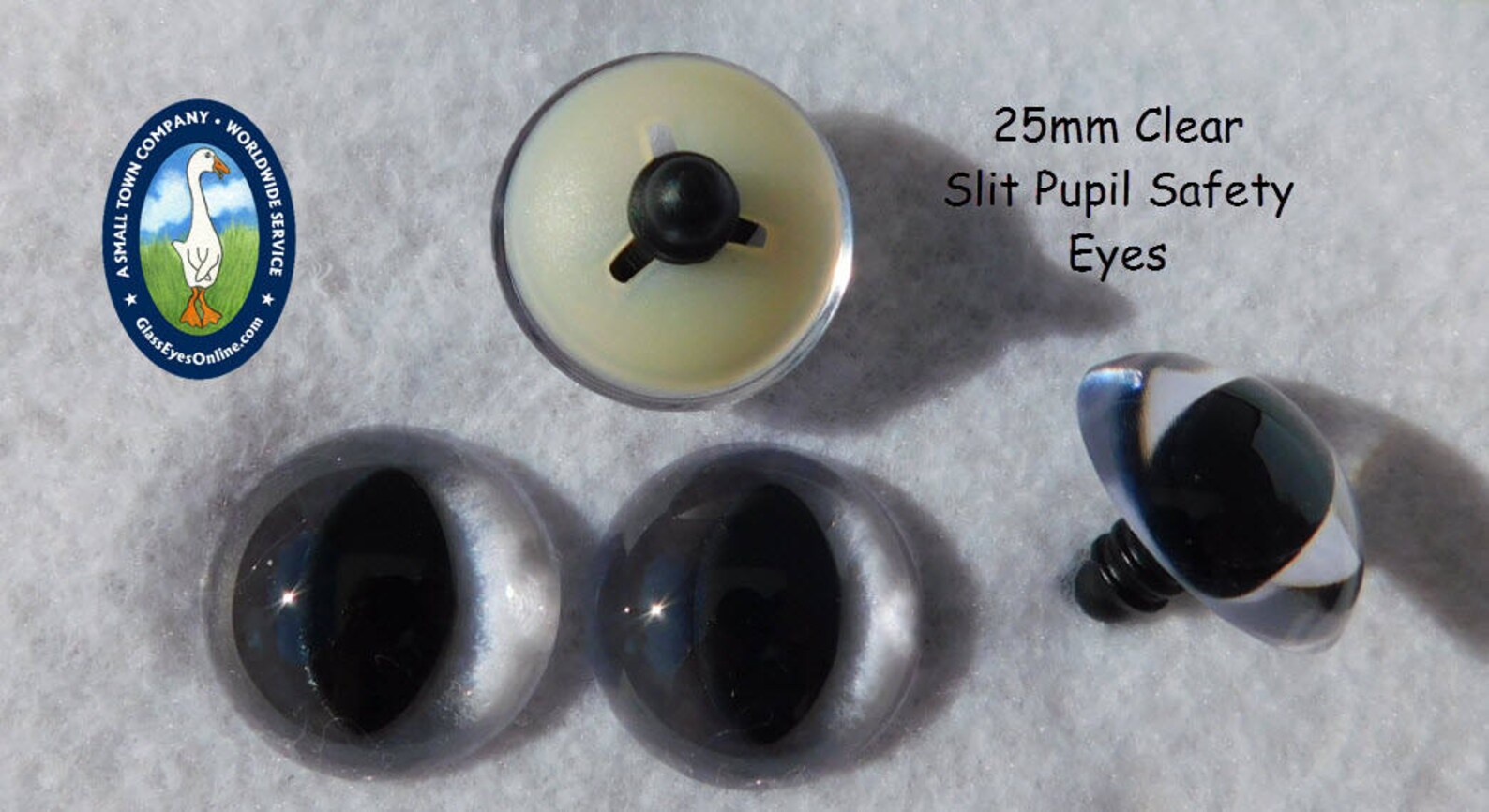 2 PAIR Cat Eyes 25mm or 28mm or 30mm SLIT Pupil Safety Eyes & Plastic ...