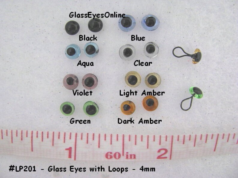 7 Pair Glass Sew on Eyes With Wire Loops Choose Size 4mm to - Etsy