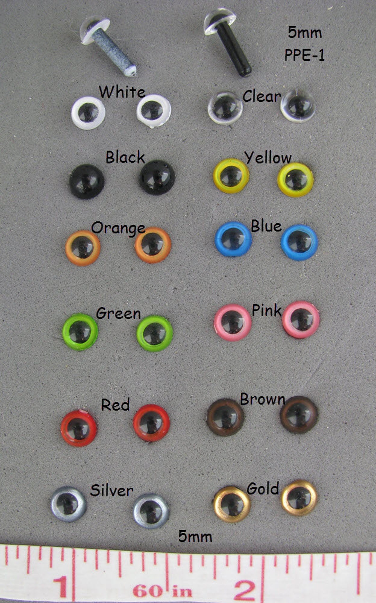 22 Pair Plastic Eyes With Straight Stems 4mm or 5mm Mix Colors - Etsy
