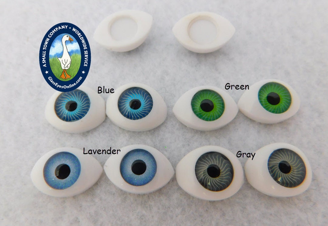 7 PAIR Oval Plastic Doll Eyes 8mm IRIS 10mm X 15mm Trolls, Mermaids ...
