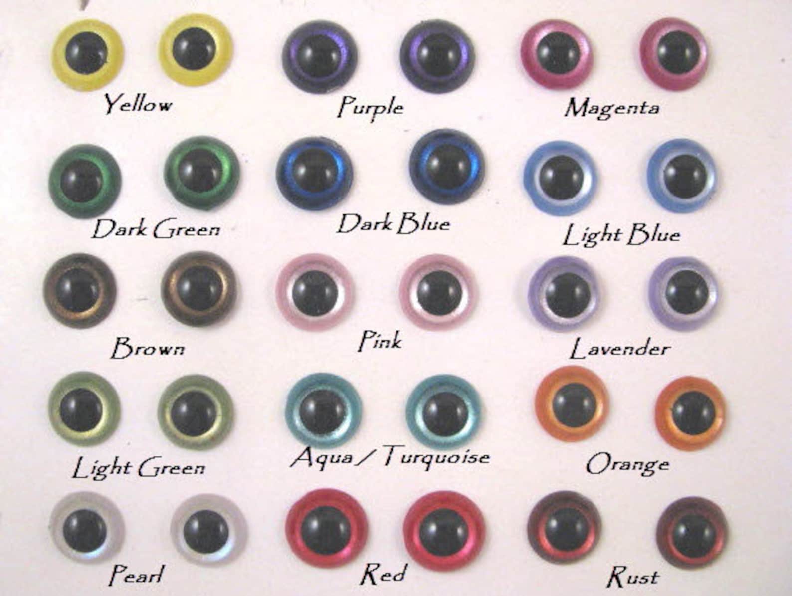 15 PAIR Safety Eyes Iridescent Hand Painted Color Mix 6mm to | Etsy