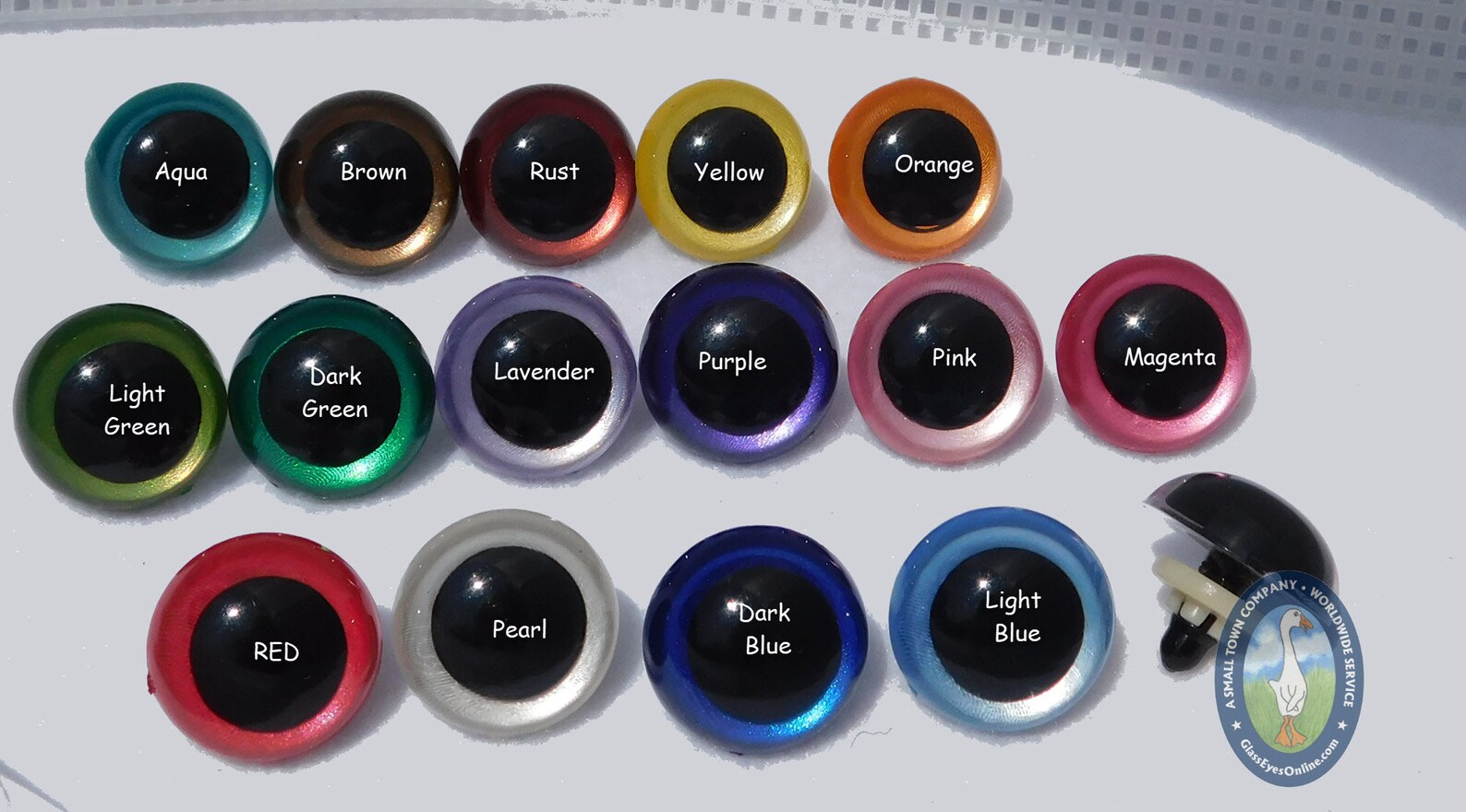 15 PAIR 18mm or 21mm or 24mm Safety EYES Iridescent Colors for Large ...