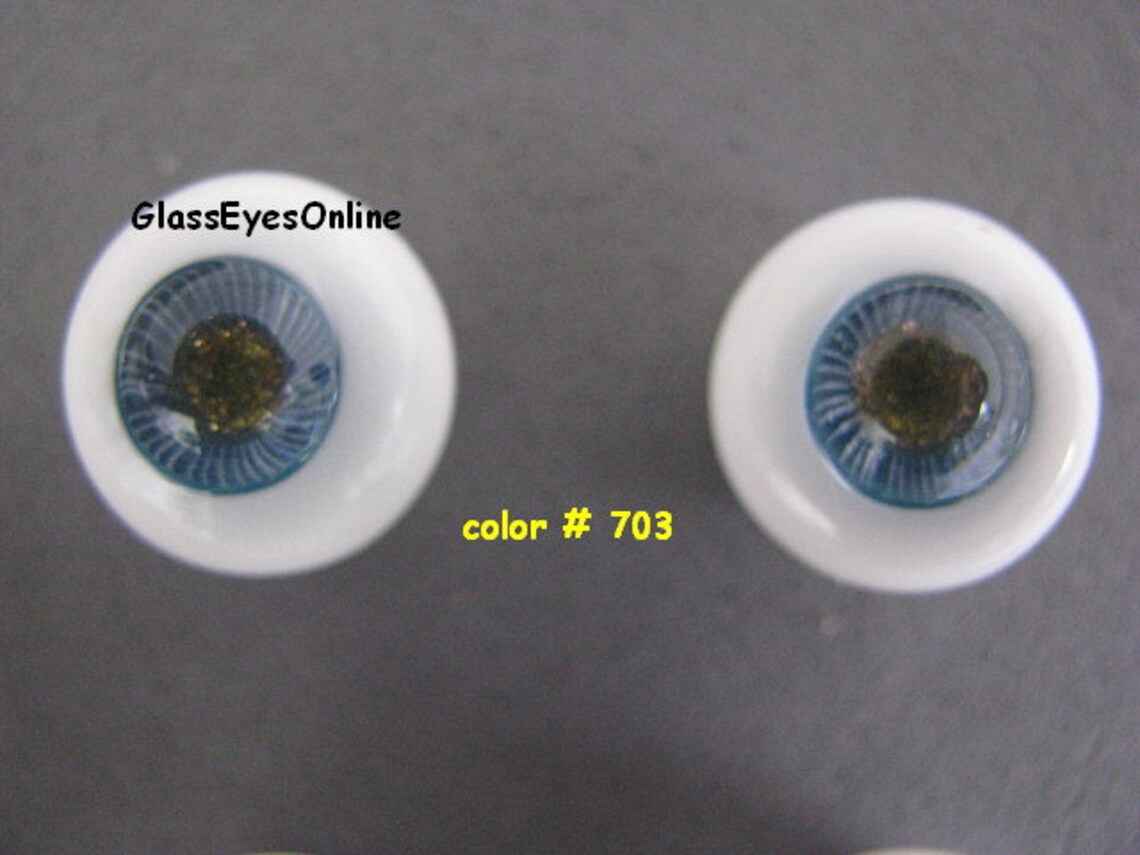 1 PAIR 12mm Solid Glass Eyes With Sparkle Pupils for Polymer | Etsy