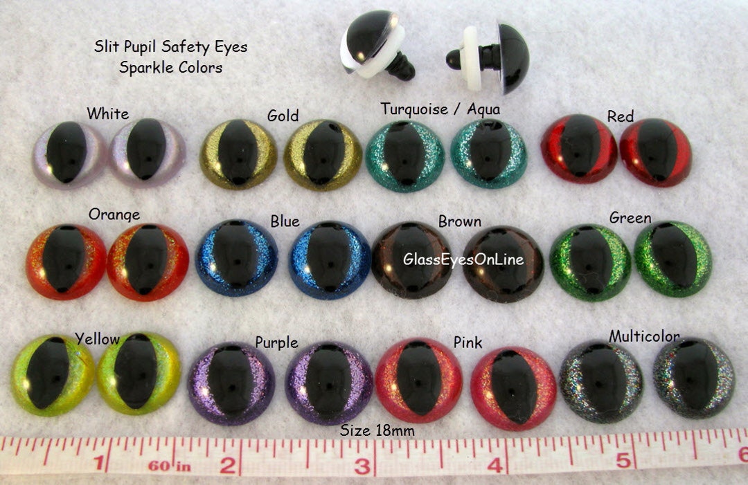 2 Pair Cat Eyes Sparkle Slit Pupil 16mm or 18mm or 21mm Sewing ...