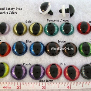 2 Pair Cat Eyes Sparkle Slit Pupil 16mm or 18mm or 21mm Sewing ...