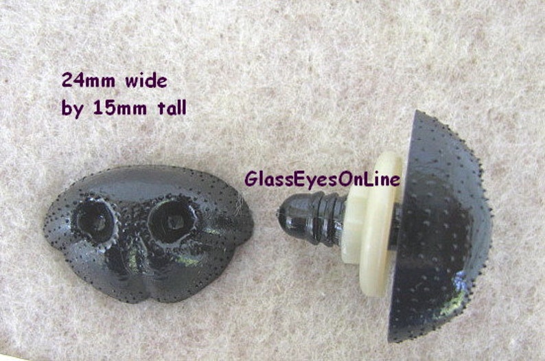 12 Pc. 23mm or 24mm or 25mm Wide Textured Black Plastic Safety NOSES ...