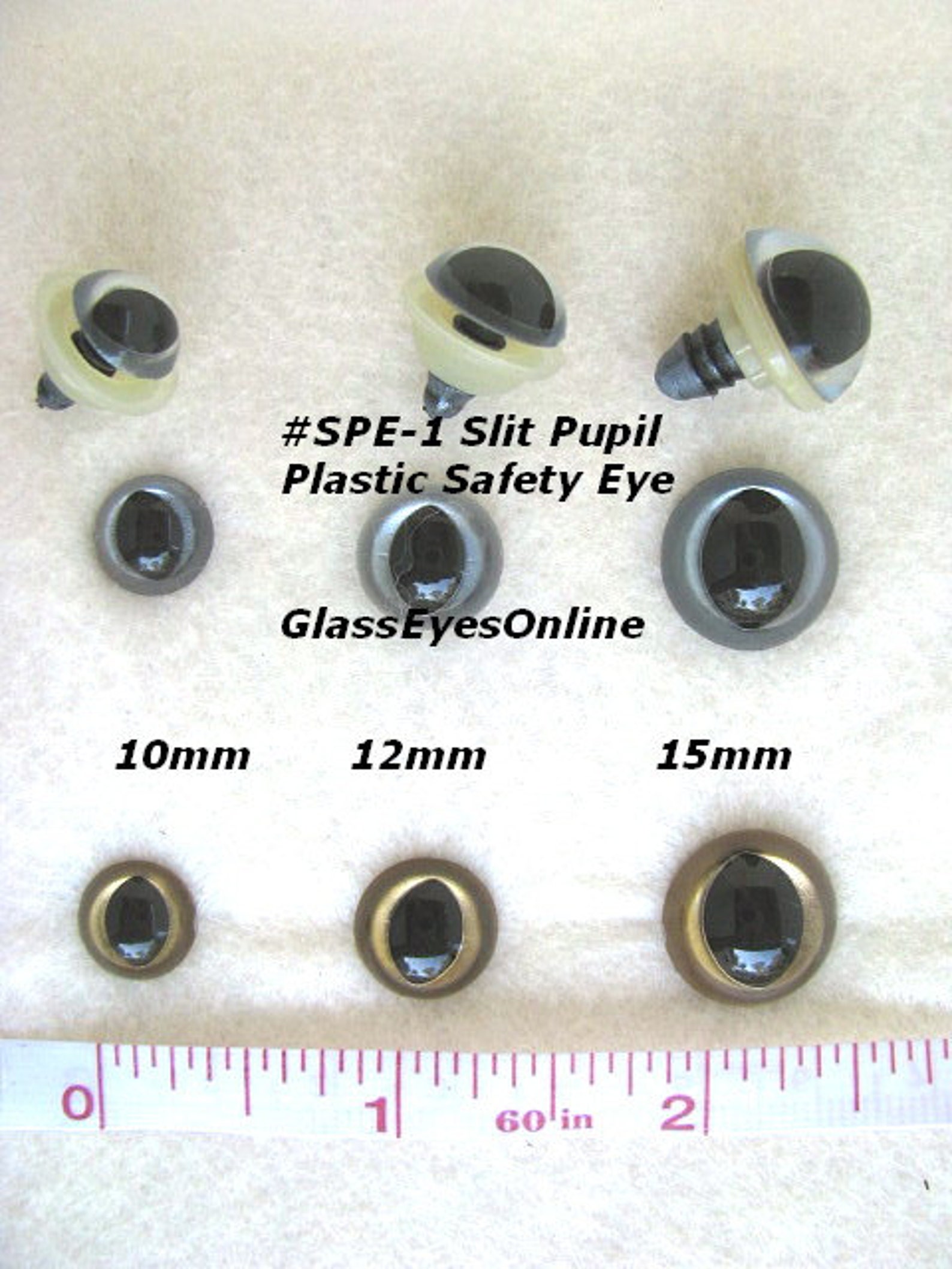20 PAIR 10mm or 12mm or 15mm SLIT Pupil Plastic Safety Eyes - Etsy Sweden