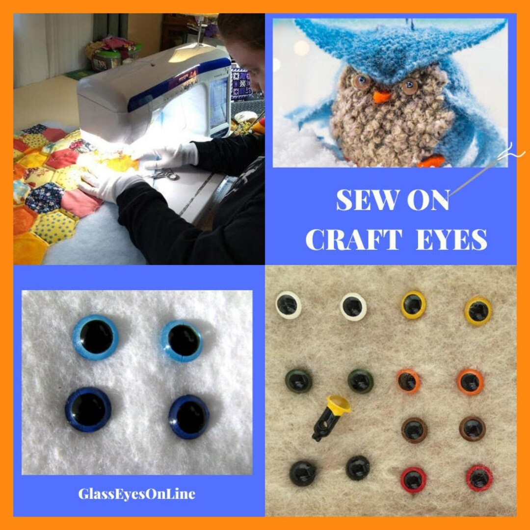 10 PAIR Plastic Sew on Eyes 5mm Mix Colors Craft Eyes Sewing Needle ...