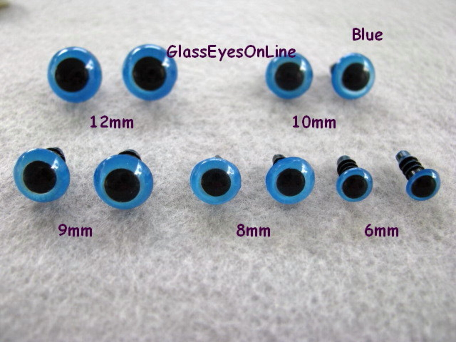 20 PAIR Assorted Size 6mm to 12mm Safety Eyes Choose Color for Teddy ...