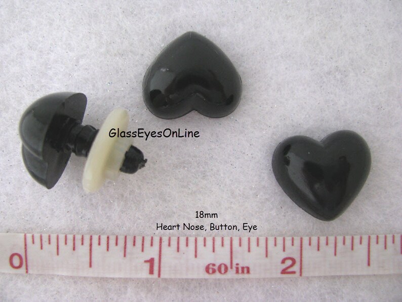 20 Heart Shape Safety Noses Buttons Eyes 13mm 15mm 18mm With | Etsy