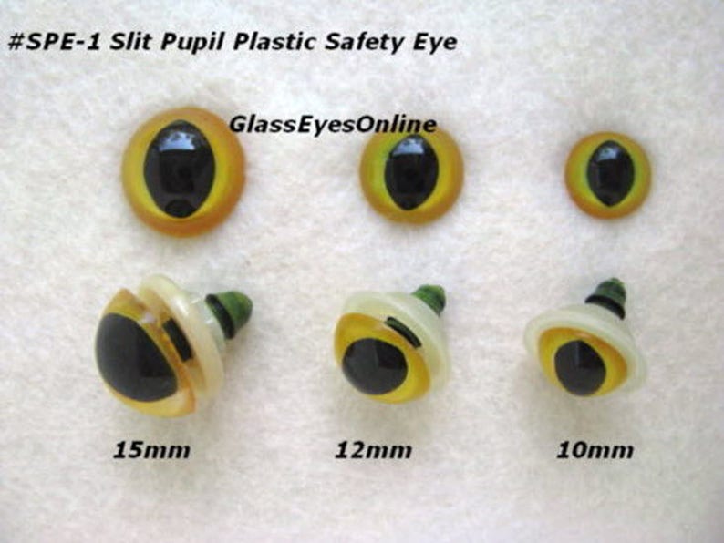 12 PAIR 10mm or 12mm or 15mm SLIT Pupil Plastic Safety Eyes - Etsy