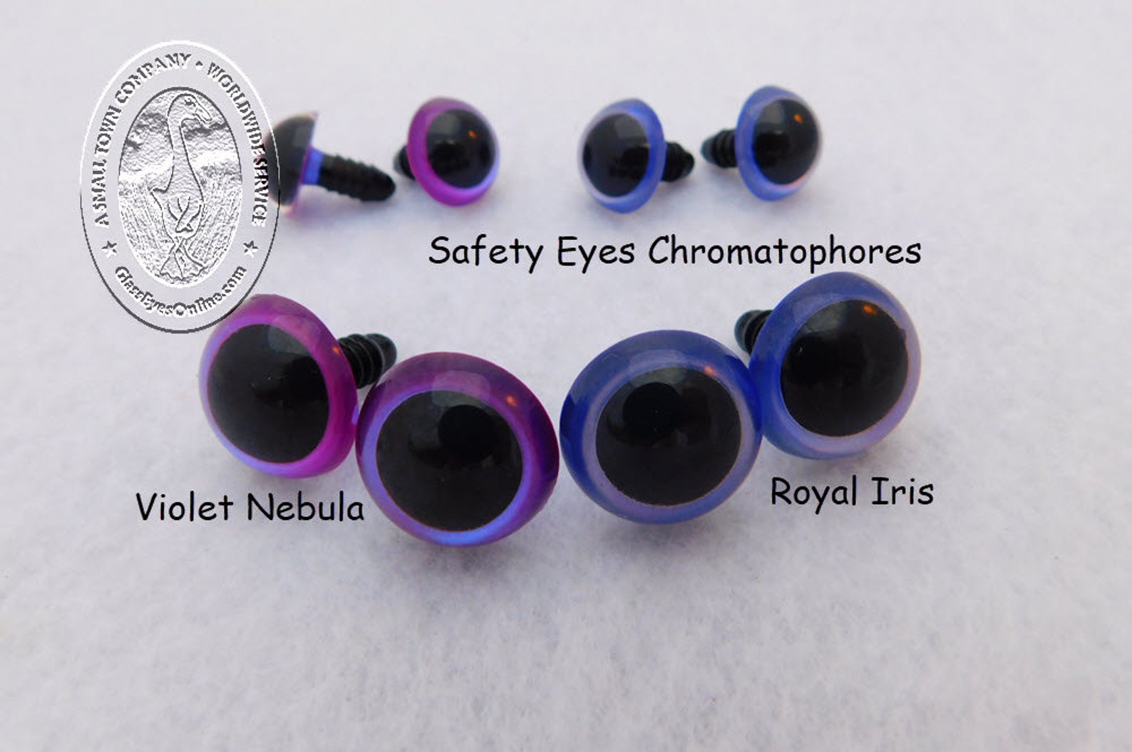 10 PAIR Safety Eyes Hand Painted Chromatophore Colors 18mm to 30mm Sew ...