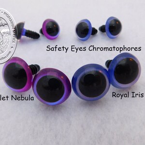 10 PAIR Safety Eyes Hand Painted Chromatophore Colors 18mm to 30mm Sew ...