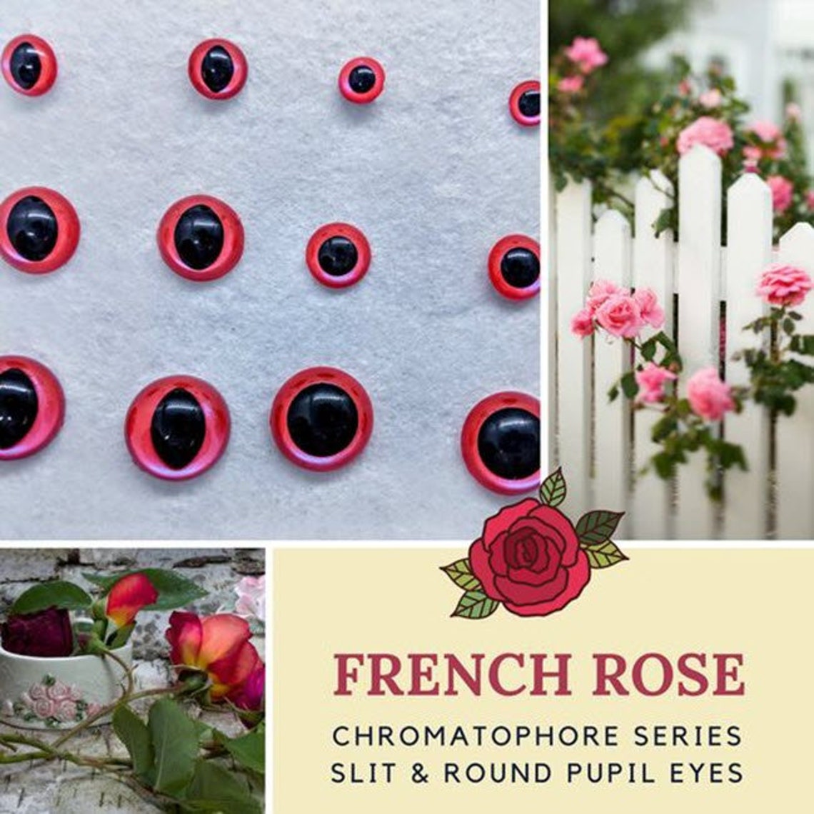 10 PAIR Safety Eyes Hand Painted Chromatophore Colors 18mm to 30mm Sew ...