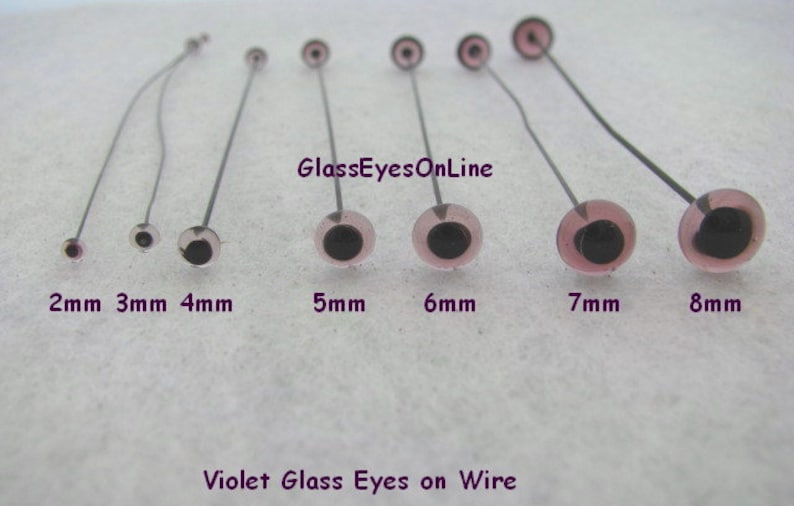 12 PAIR Glass Eyes on Wire 2mm or 3mm or 4mm or 5mm or 6mm or - Etsy