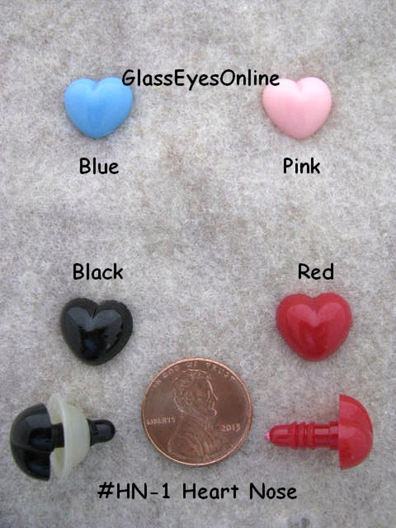 20 Heart Shape Safety Noses Buttons Eyes 13mm 15mm 18mm With | Etsy
