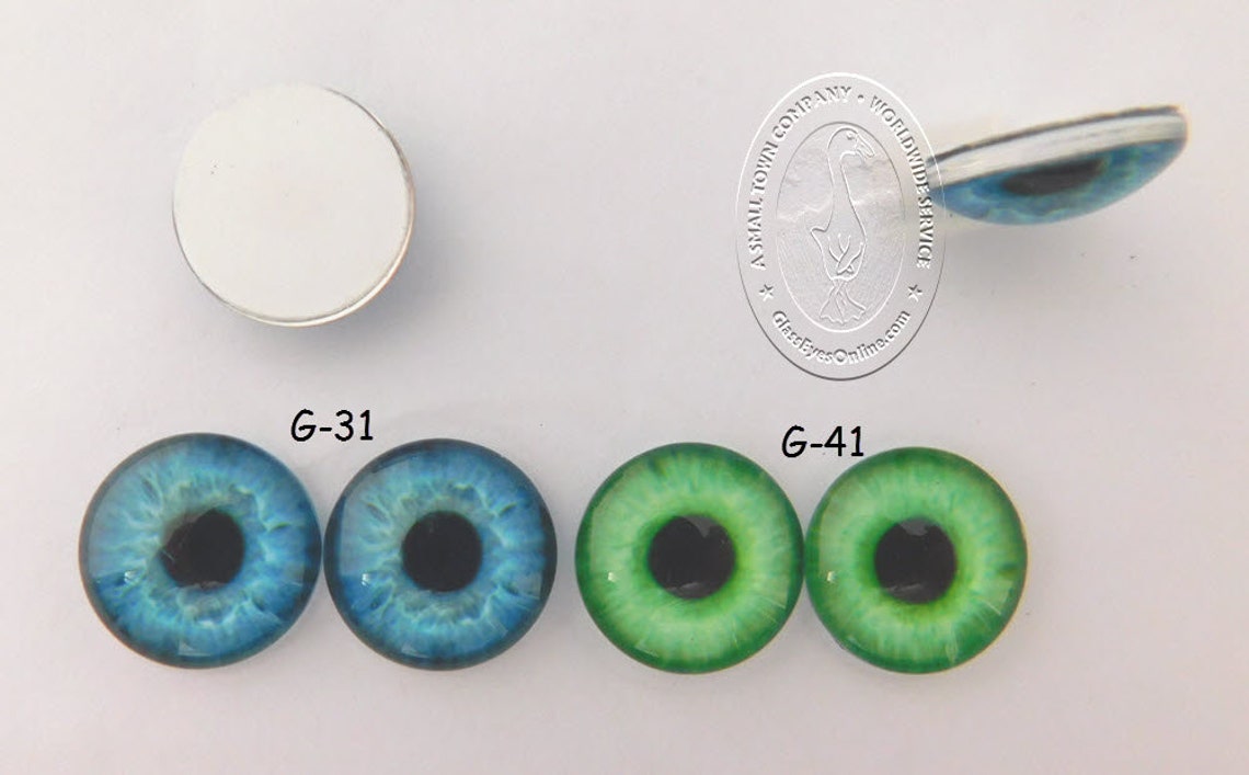 1 Pair Glass Cabochon Eyes Size 8mm 10mm 12mm 14mm 16mm 20mm | Etsy
