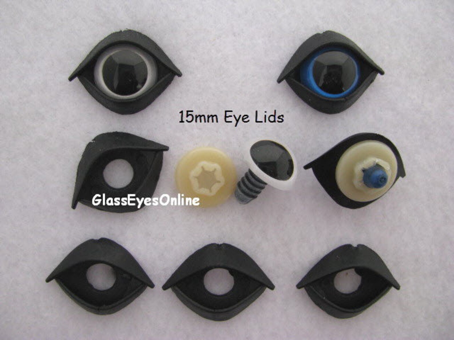 10 PAIR Eye Lids Choose Size 8mm to 27mm Snap On Back of | Etsy