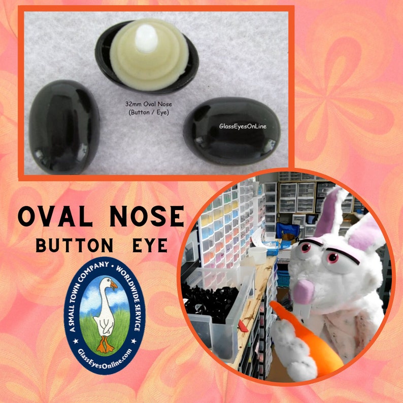 30 Oval Safety Noses Buttons Eyes Size 16mm by 12mm by 5mm Use | Etsy