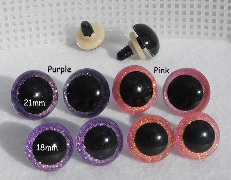 12 PAIR Safety Eyes SPARKLE Color Sets with washers Size 18mm | Etsy