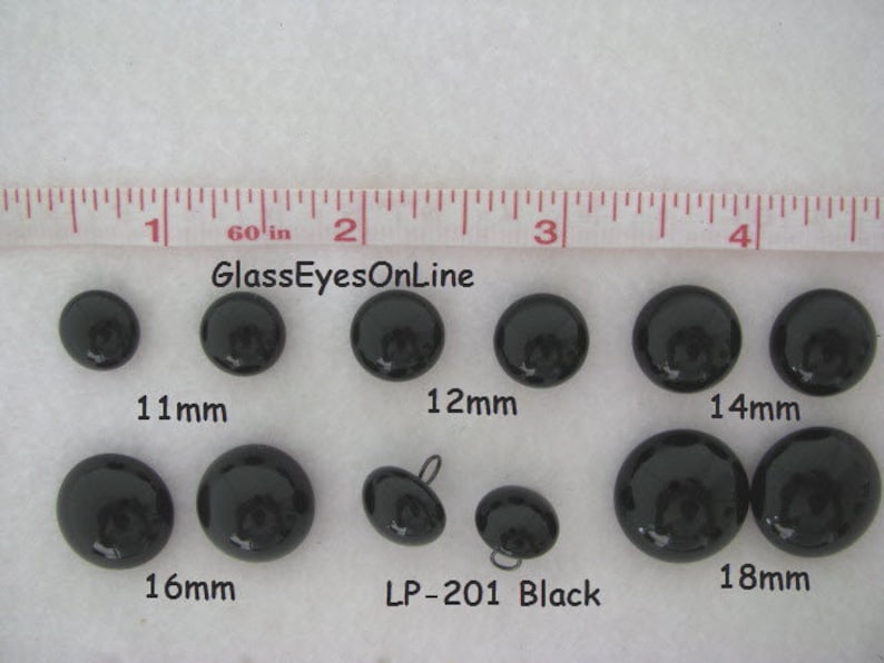 6 PAIR 9mm or 10mm or 11mm or 12mm or 14mm Glass EYES With | Etsy