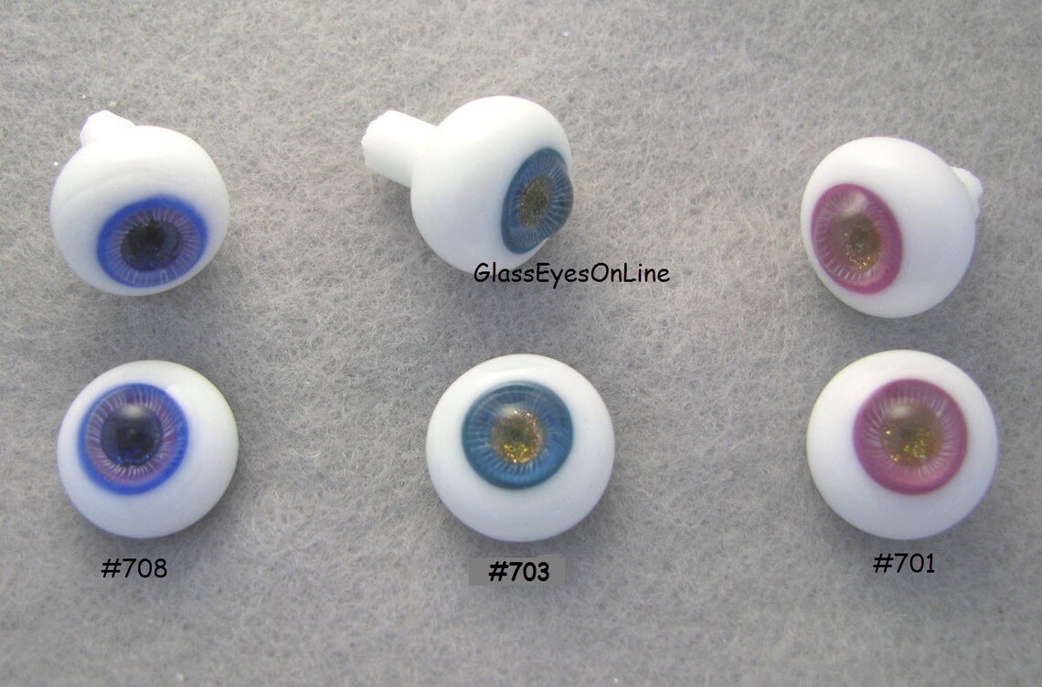 1 PAIR 12mm Solid Glass Eyes With Sparkle Pupils for Polymer | Etsy