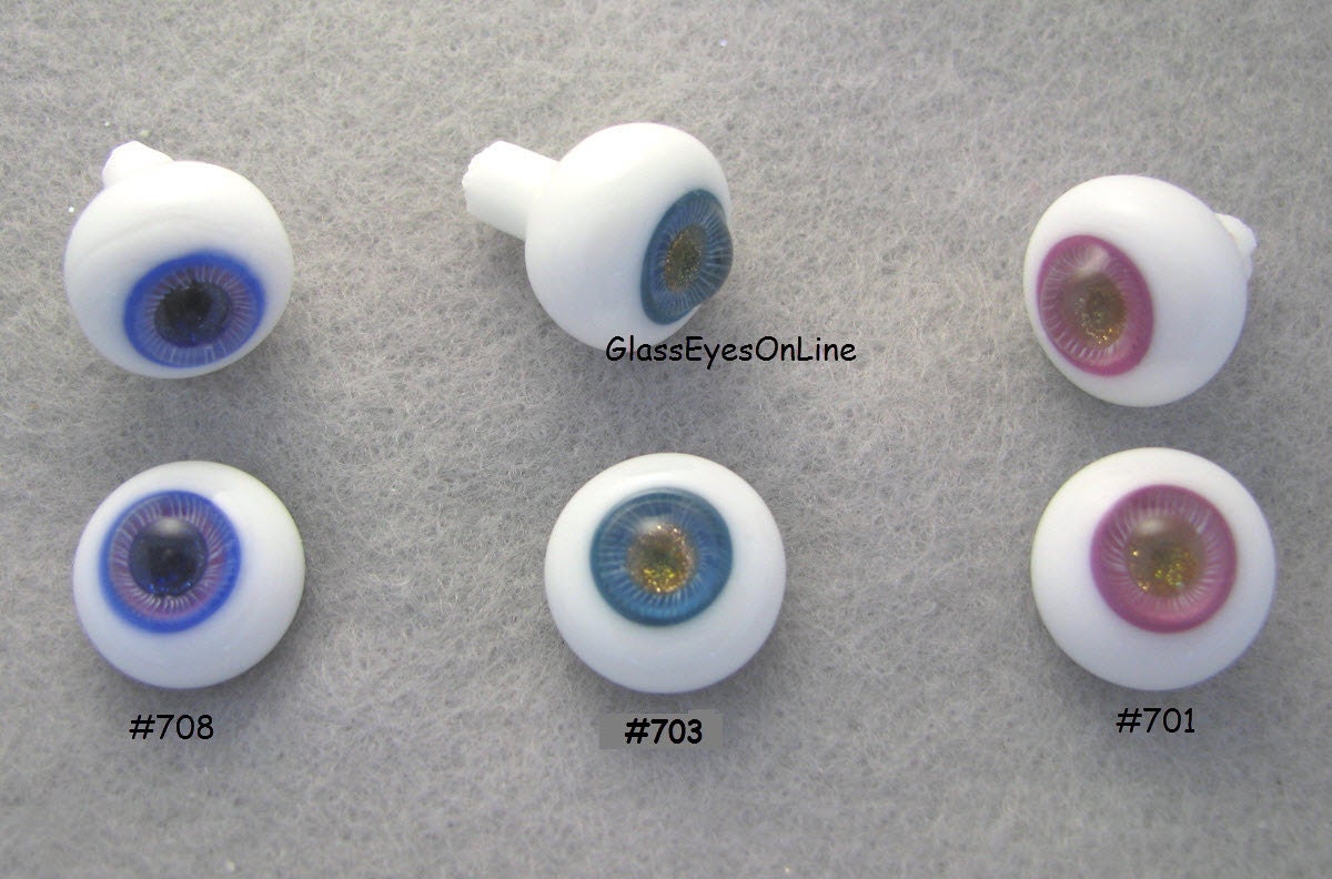 1 PAIR 12mm Solid Glass Eyes With Sparkle Pupils for Polymer | Etsy