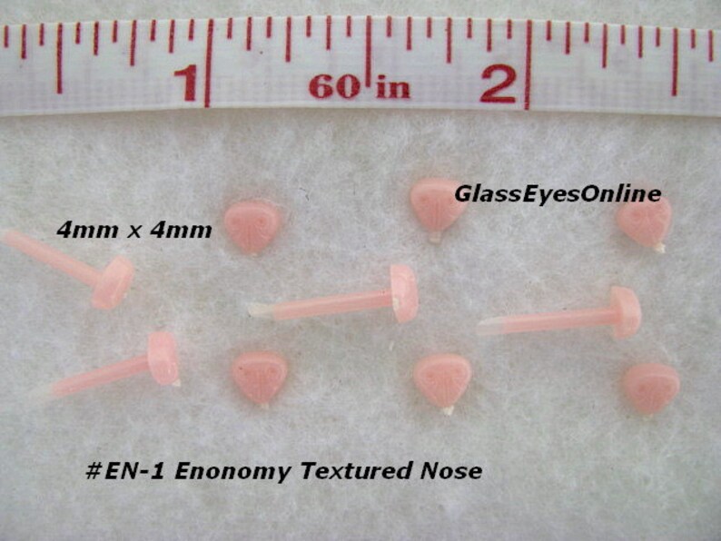 20 Noses 4mm With Straight Stem Plastic Textured for Teddy Bear Puppy ...