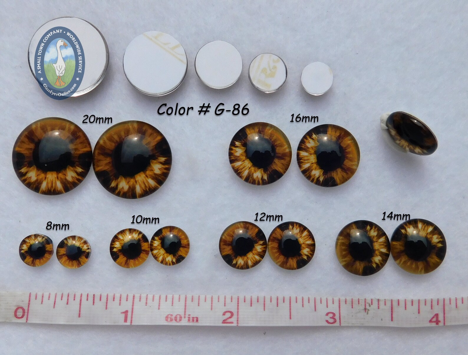 1 Pair Glass Cabochon Eyes Size 8mm 10mm 12mm 14mm 16mm 20mm | Etsy