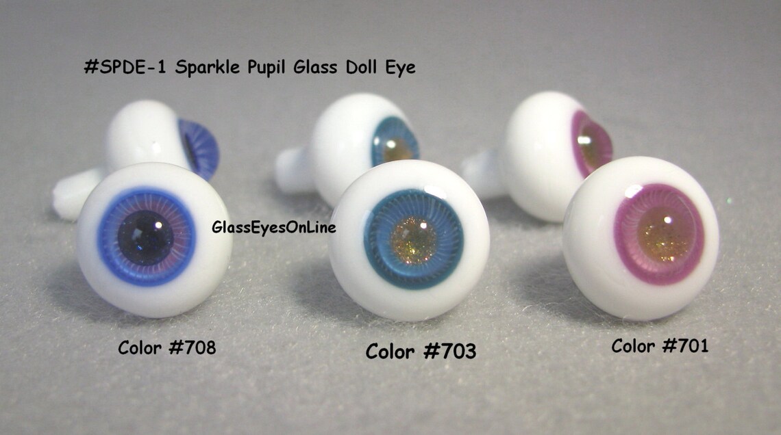 1 PAIR 12mm Solid Glass Eyes With Sparkle Pupils for Polymer | Etsy