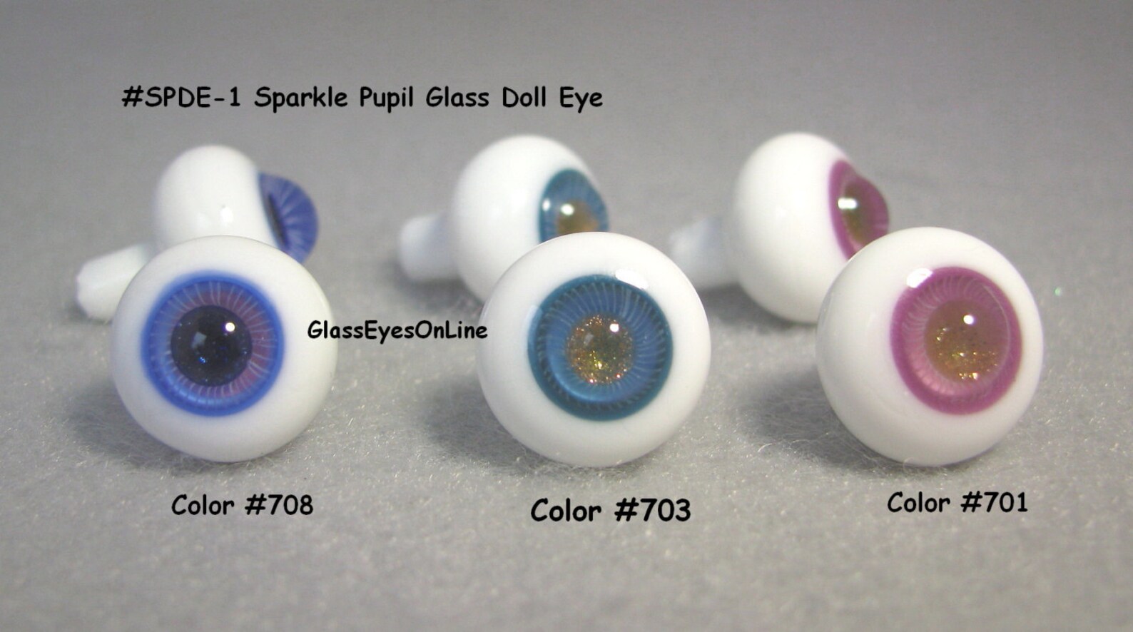 1 PAIR 12mm Solid Glass Eyes With Sparkle Pupils for Polymer Clay ...