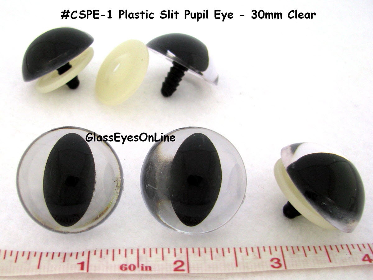 2 PAIR Cat Eyes 25mm or 28mm or 30mm SLIT Pupil Safety Eyes & | Etsy