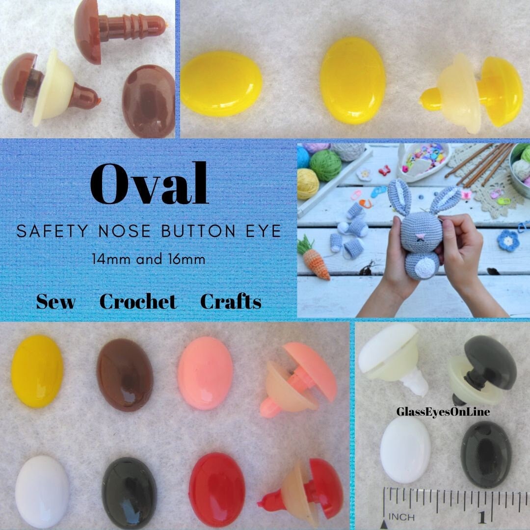 30 Oval Safety Noses Buttons Eyes Size 14mm or 16mm Use in Crochet ...