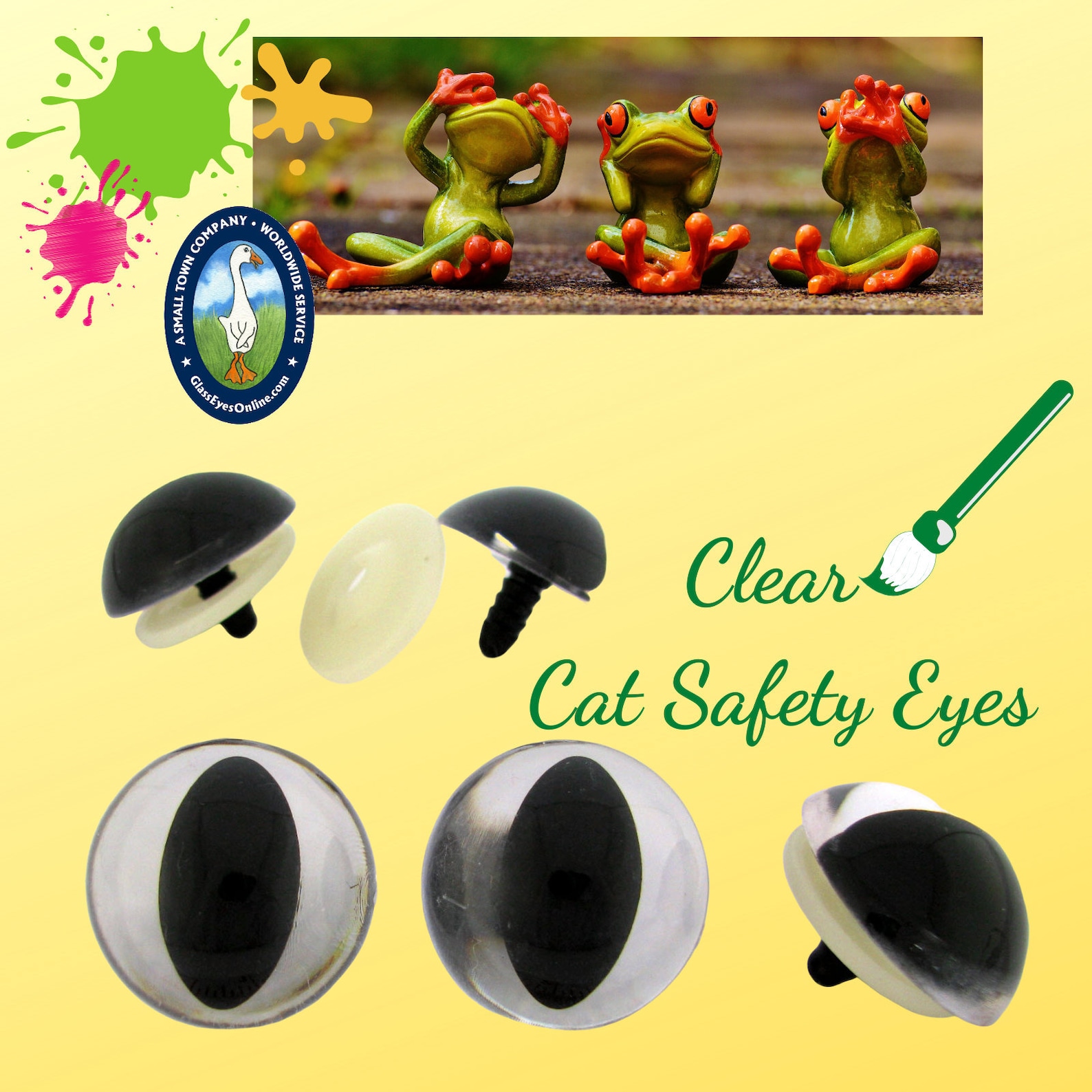 2 PAIR Cat Eyes 25mm or 28mm or 30mm SLIT Pupil Safety Eyes & - Etsy