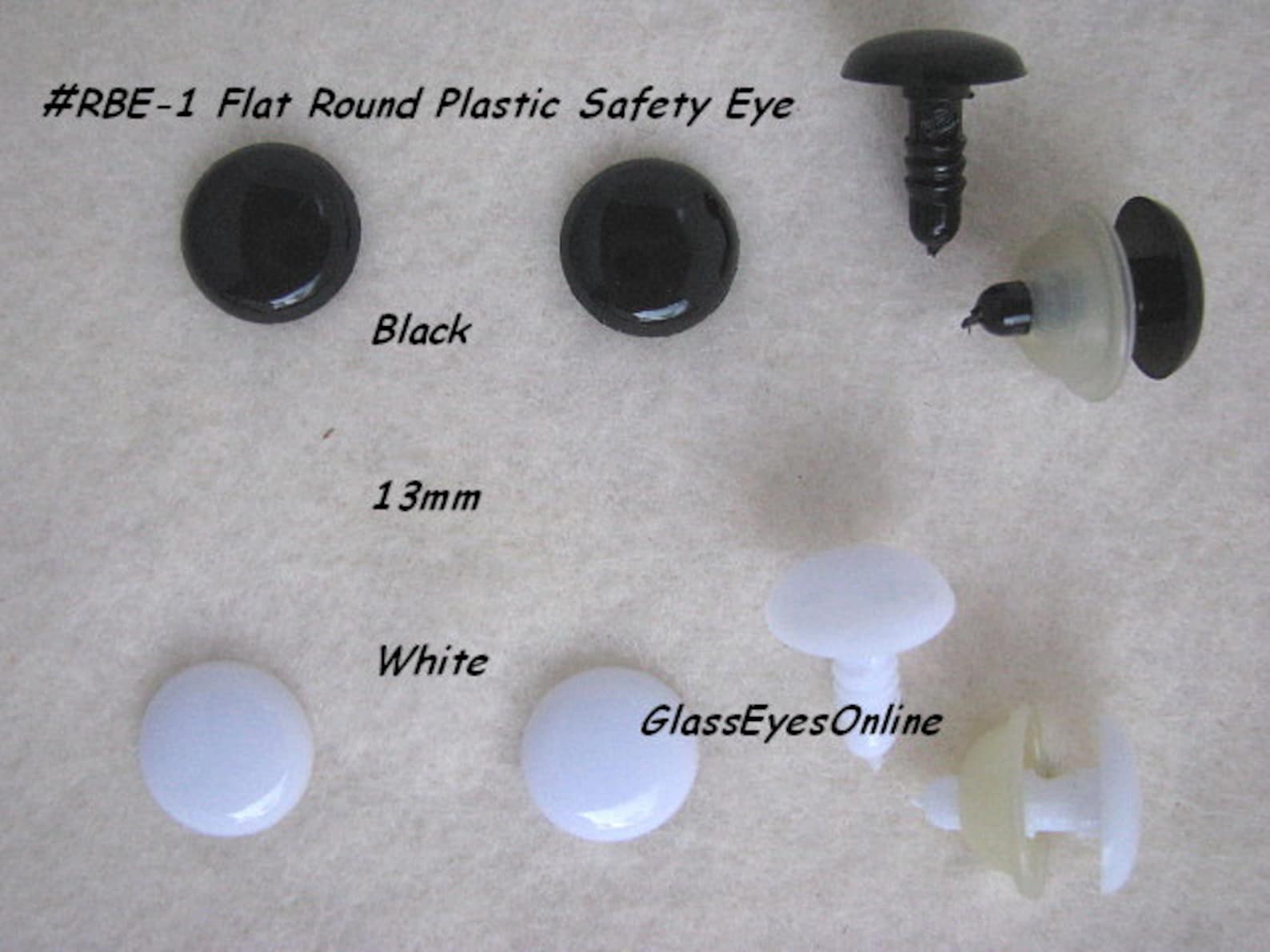 10 PAIR 10mm or 13mm or 17mm Safety Eyes Noses Buttons Flat | Etsy