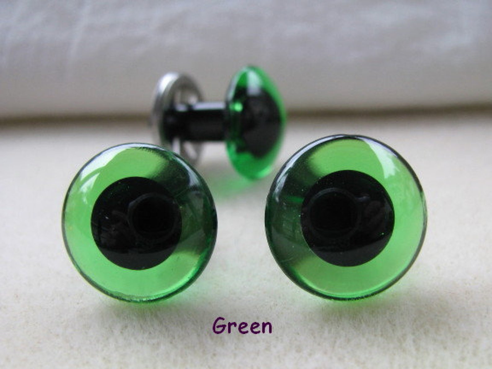 6 PAIR Safety Eyes Transparent Colors Acrylic With Metal Washers 14mm ...