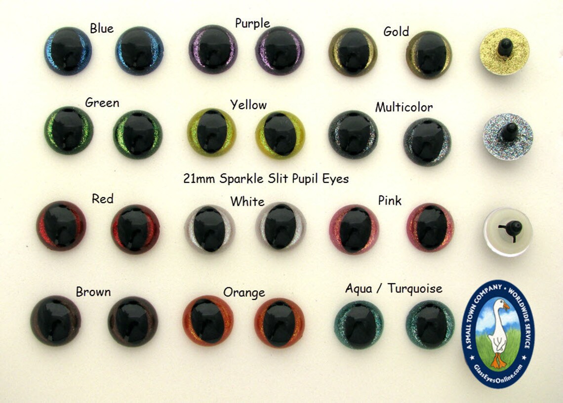 2 Pair Cat Eyes Sparkle Slit Pupil 16mm or 18mm or 21mm | Etsy