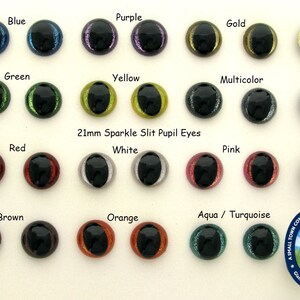 2 Pair Cat Eyes Sparkle Slit Pupil 16mm or 18mm or 21mm Sewing ...