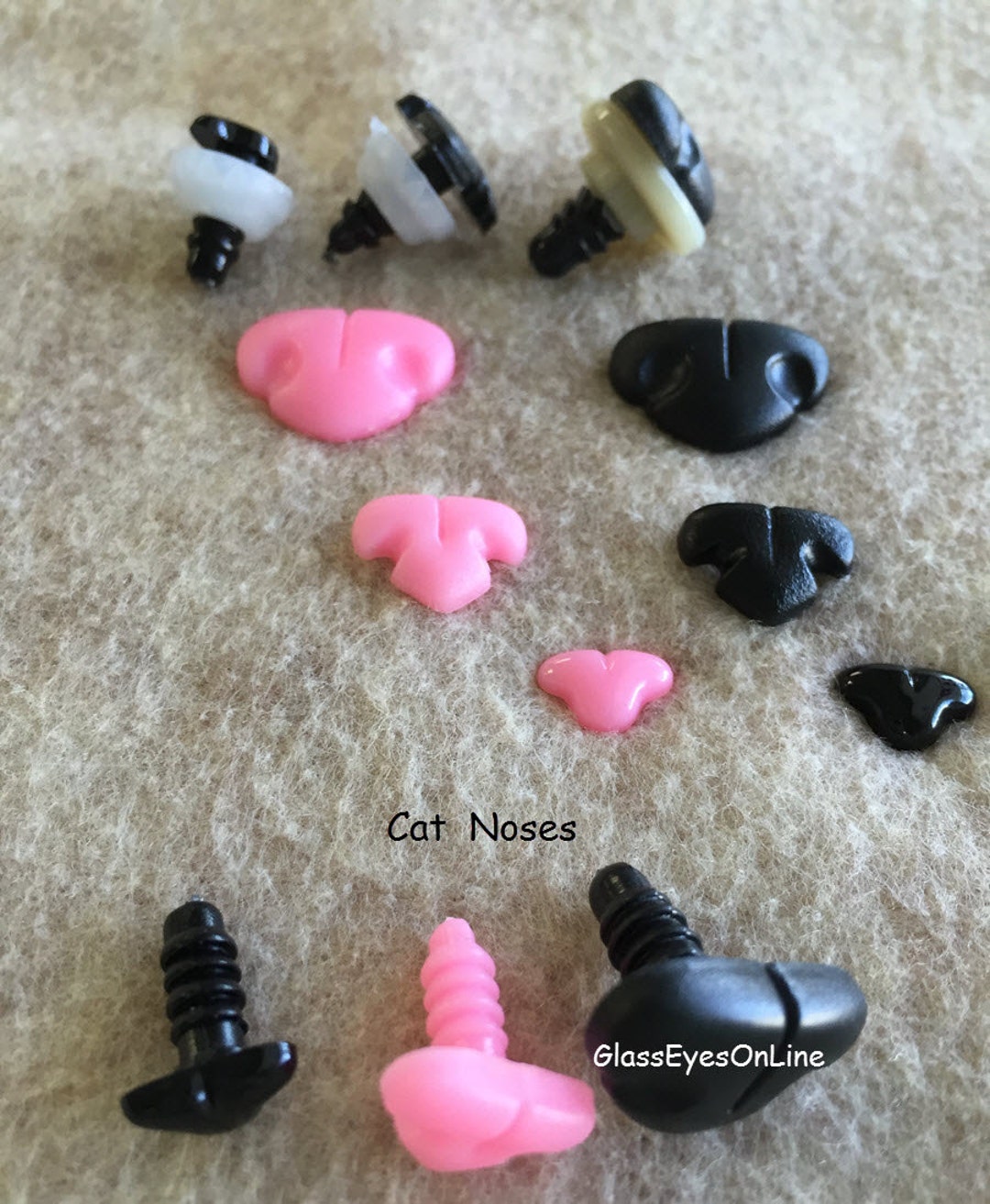 20 Cat Noses Size 9mm or 12mm or 13mm or 18mm With Safety Washer for ...
