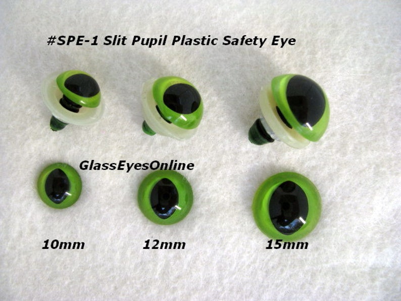 20 PAIR 10mm or 12mm or 15mm SLIT Pupil Plastic Safety Eyes - Etsy