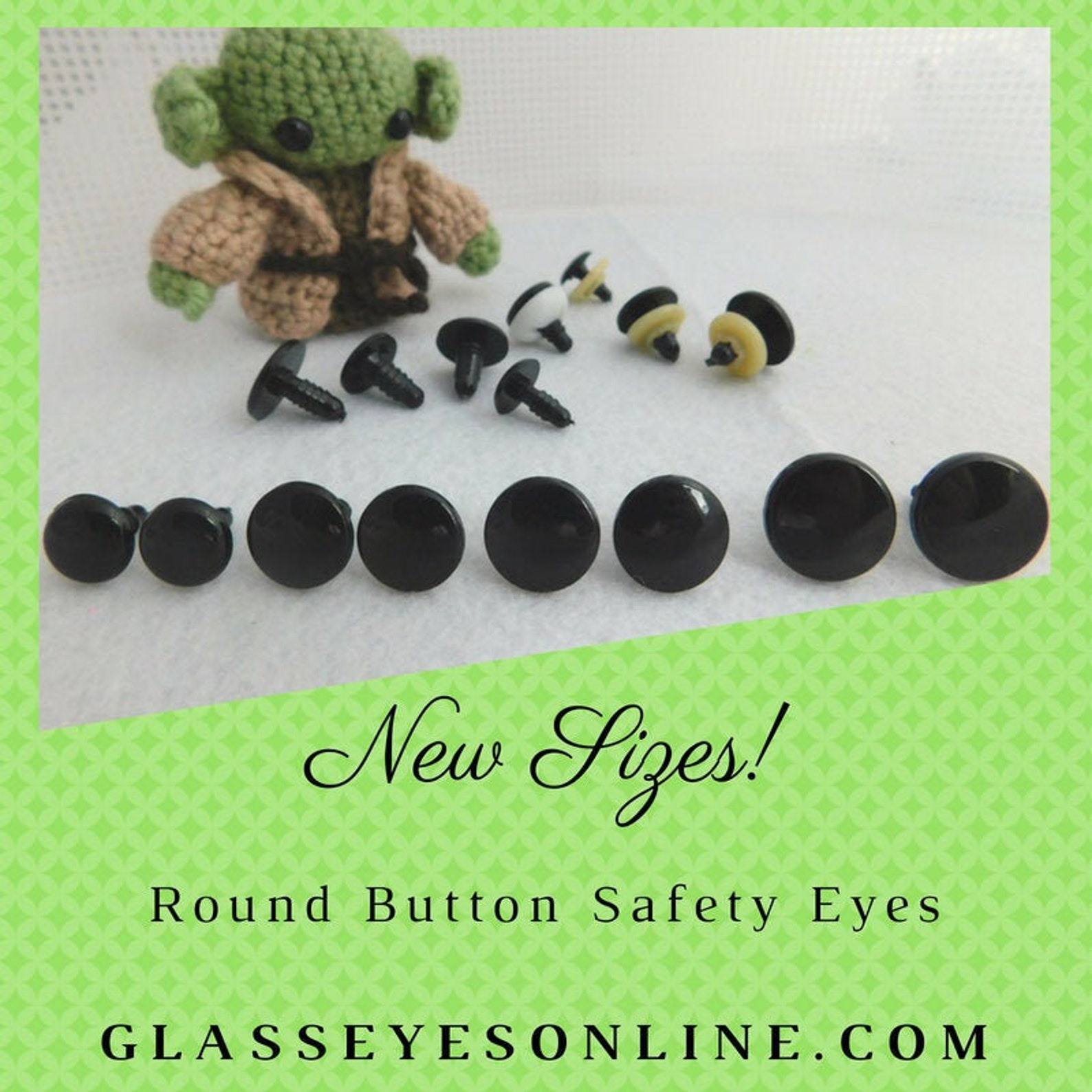 6 Pair Round Flat Black Disc Safety Eyes Nose Buttons 17mm - Etsy