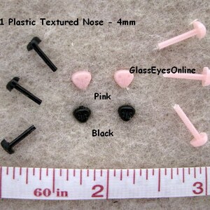 20 Noses 4mm With Straight Stem Plastic Textured for Teddy Bear Puppy ...