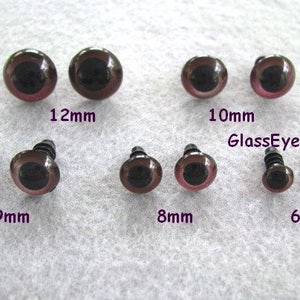 12 PAIR 6mm or 8mm or 9mm or 10mm or 12mm Safety EYES Choose Size ...