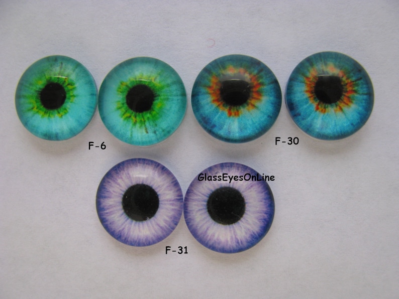 1 PAIR Glass Cabochon Eyes 6mm to 20mm Art Doll Sculpture - Etsy