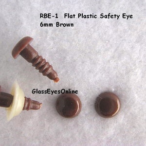 20 Pair 6mm or 8mm Round Flat Safety Eyes, Noses, Buttons for Puppets ...