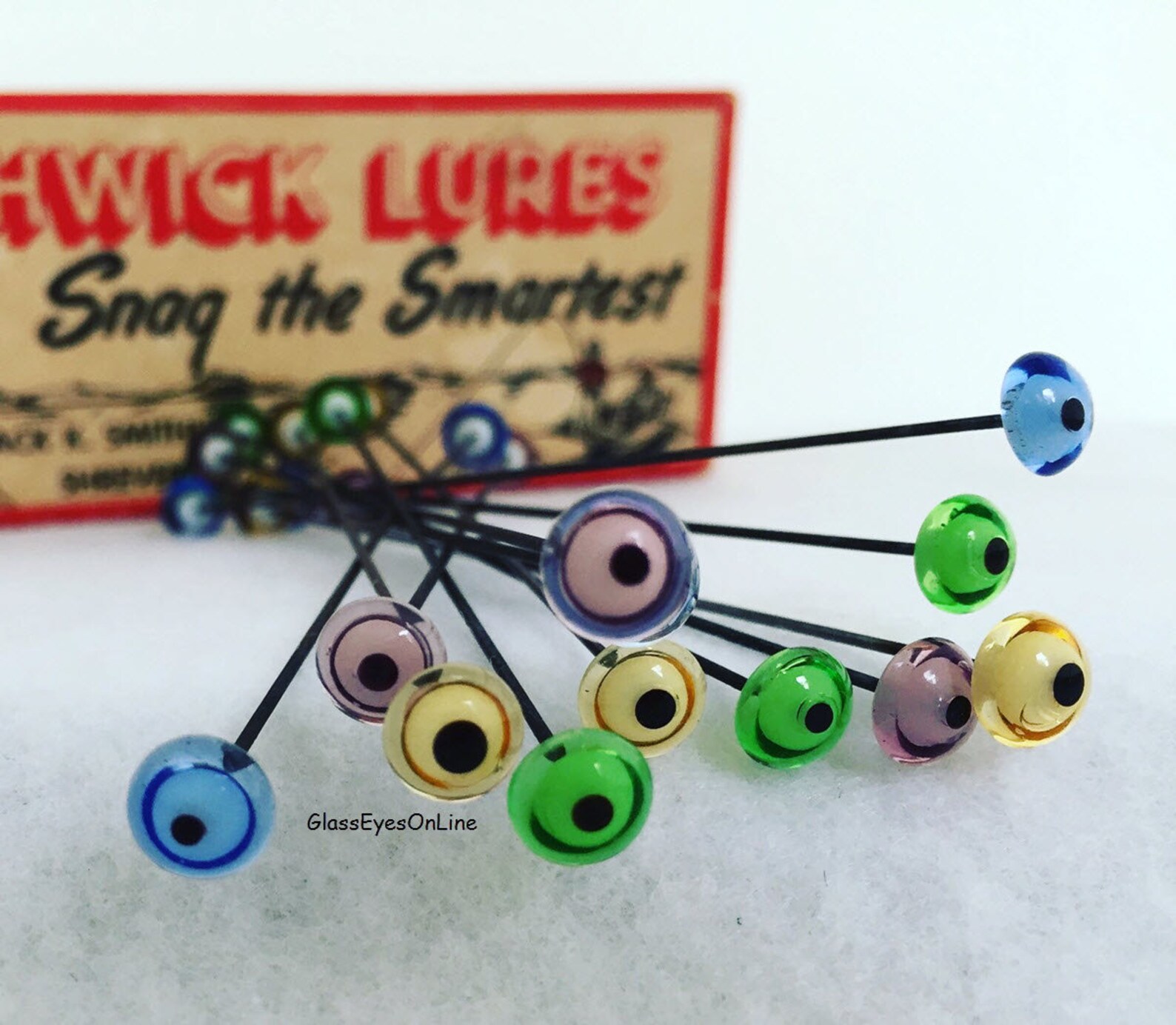 4 PAIR Glass Eyes on Wire Choose Size 3mm to 10mm and Color - Etsy