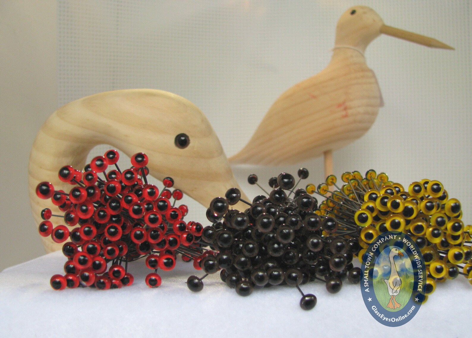 6 Pair Glass Eyes on Wire Wood Carvers and Sculptors Size 4mm to 10mm ...