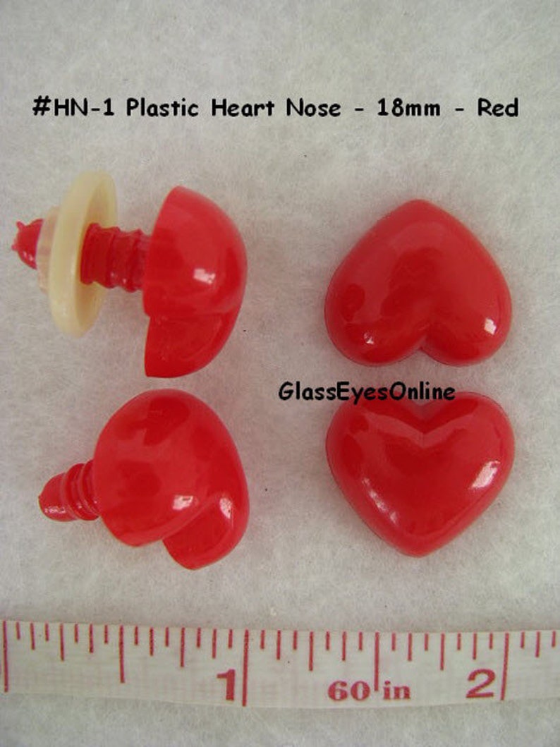 20 Heart Shape Safety Noses Buttons Eyes 13mm 15mm 18mm With - Etsy