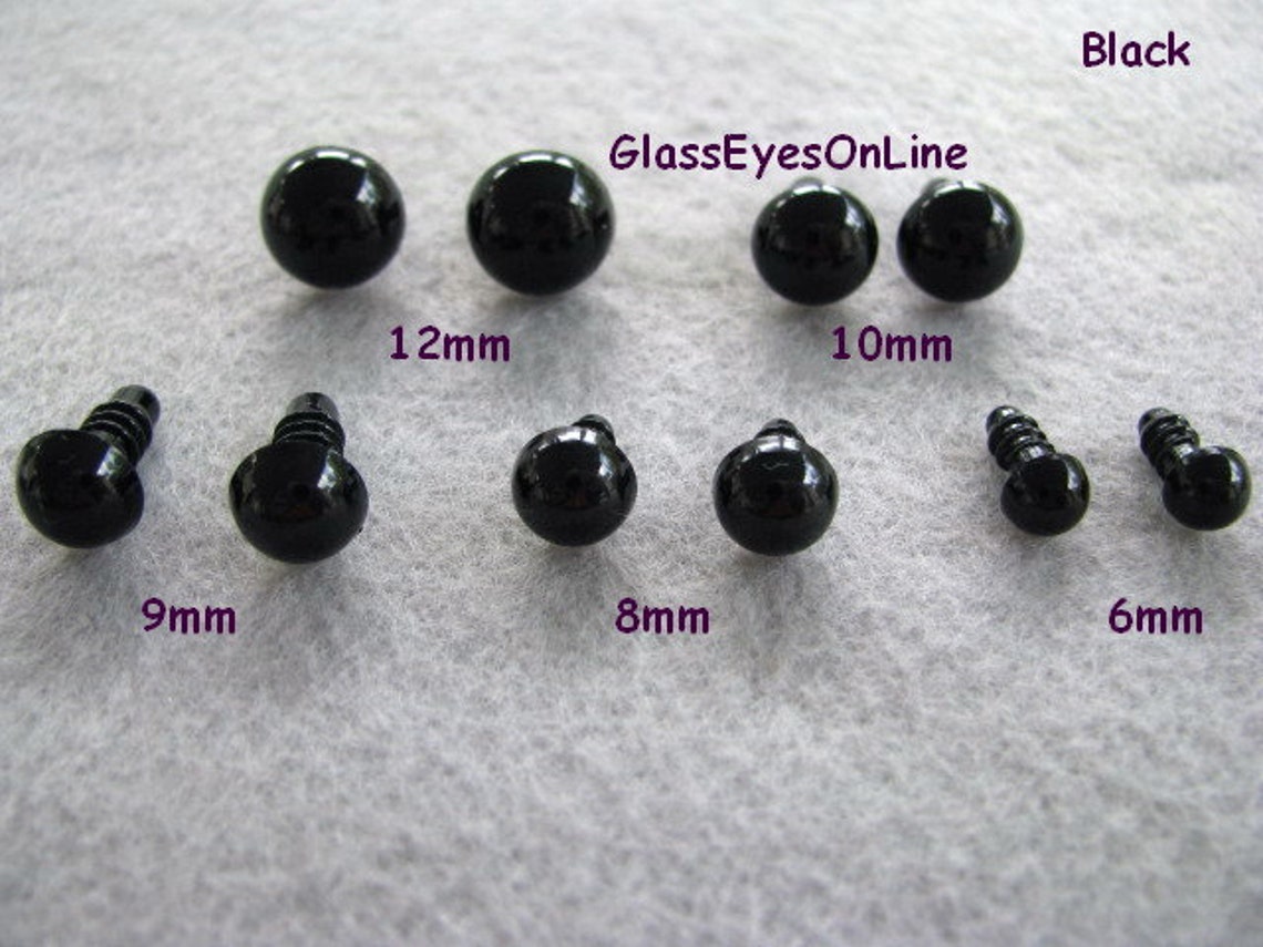 28 PAIR BLACK Plastic Safety Eyes Assorted Sizes 6mm to 13mm - Etsy